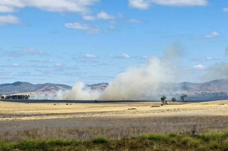 Australian solar farm hit by grass fire burning under modules