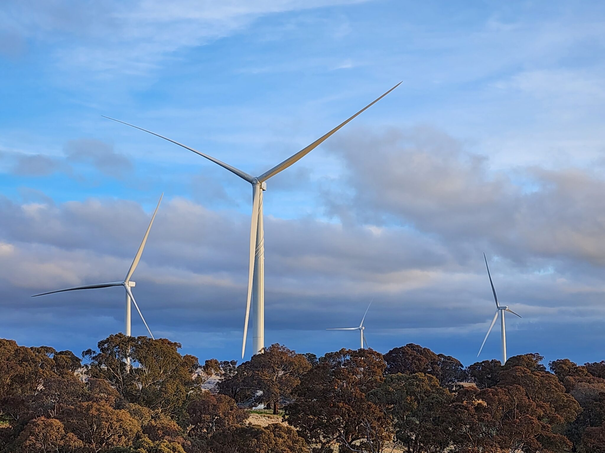 Turbine blade at newly commissioned wind farm in NSW bent in half by storms